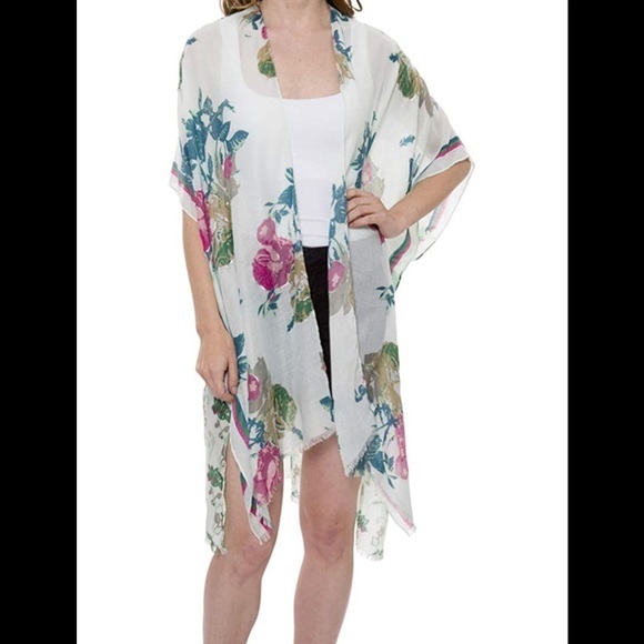 Janice | Swim | New With Tags Janice Floral Coverup Kimono | Poshmark